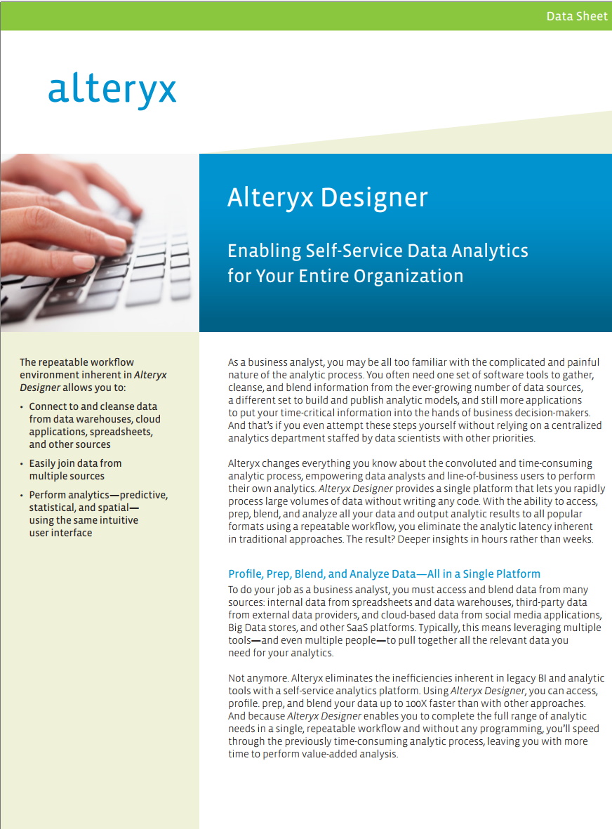 DOWNLOAD: Alteryx Data Sheet – InOutsource